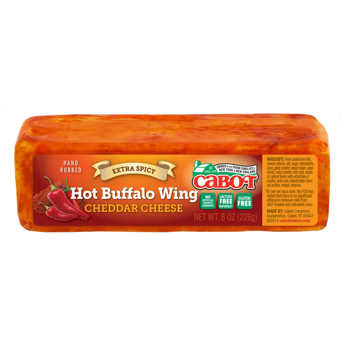 Cabot Hot Buffalo Wing Cheddar Cheese, 8oz – Agri-Mark, Inc. Corporate ...