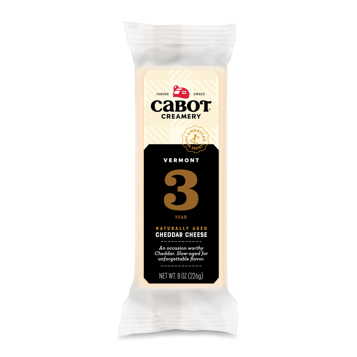 Cabot 3 Year White Cheddar Cheese, 8oz – Agri-Mark, Inc. Corporate ...