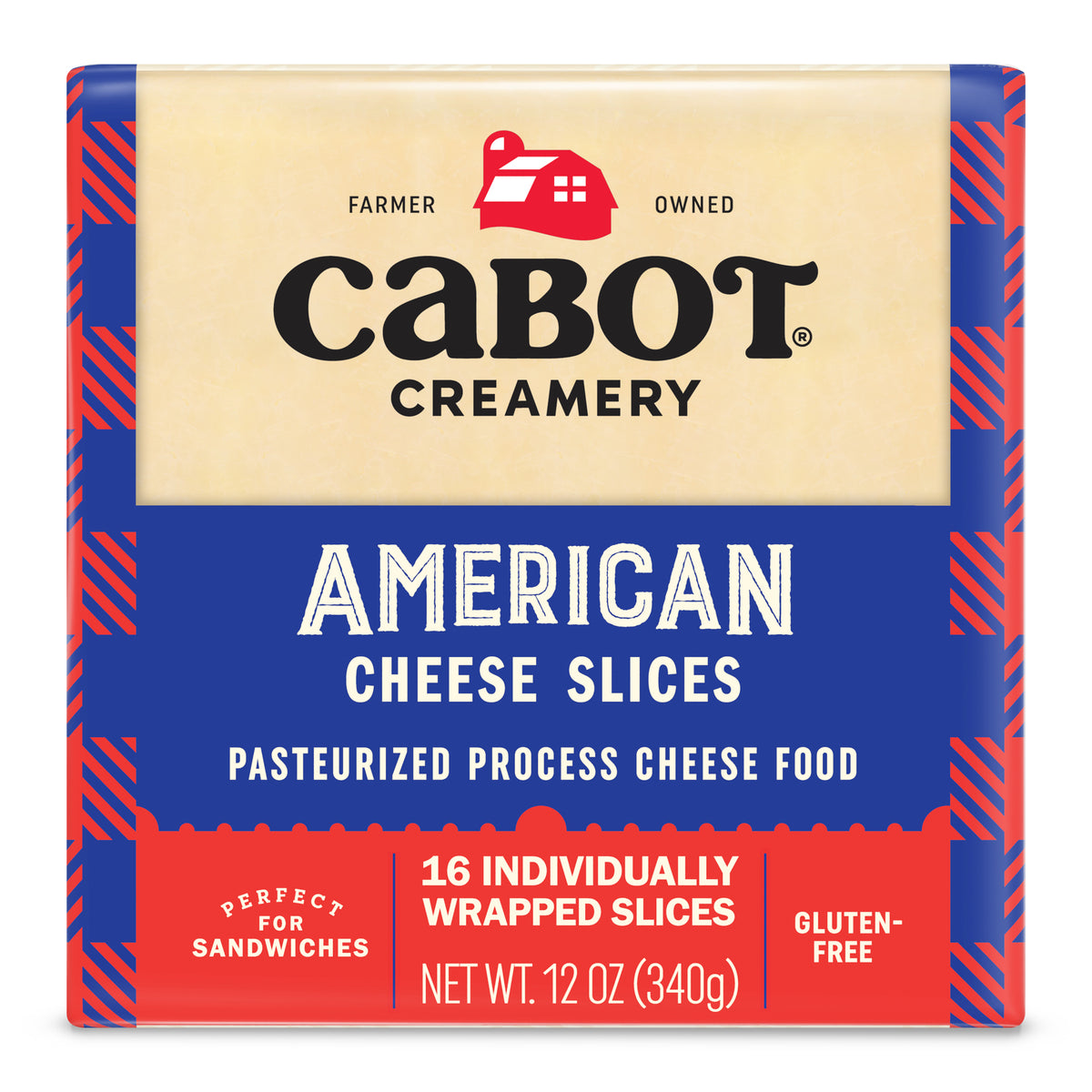 Cabot White American Cheese Slices, Stacked, 12oz – Agri-Mark, Inc ...