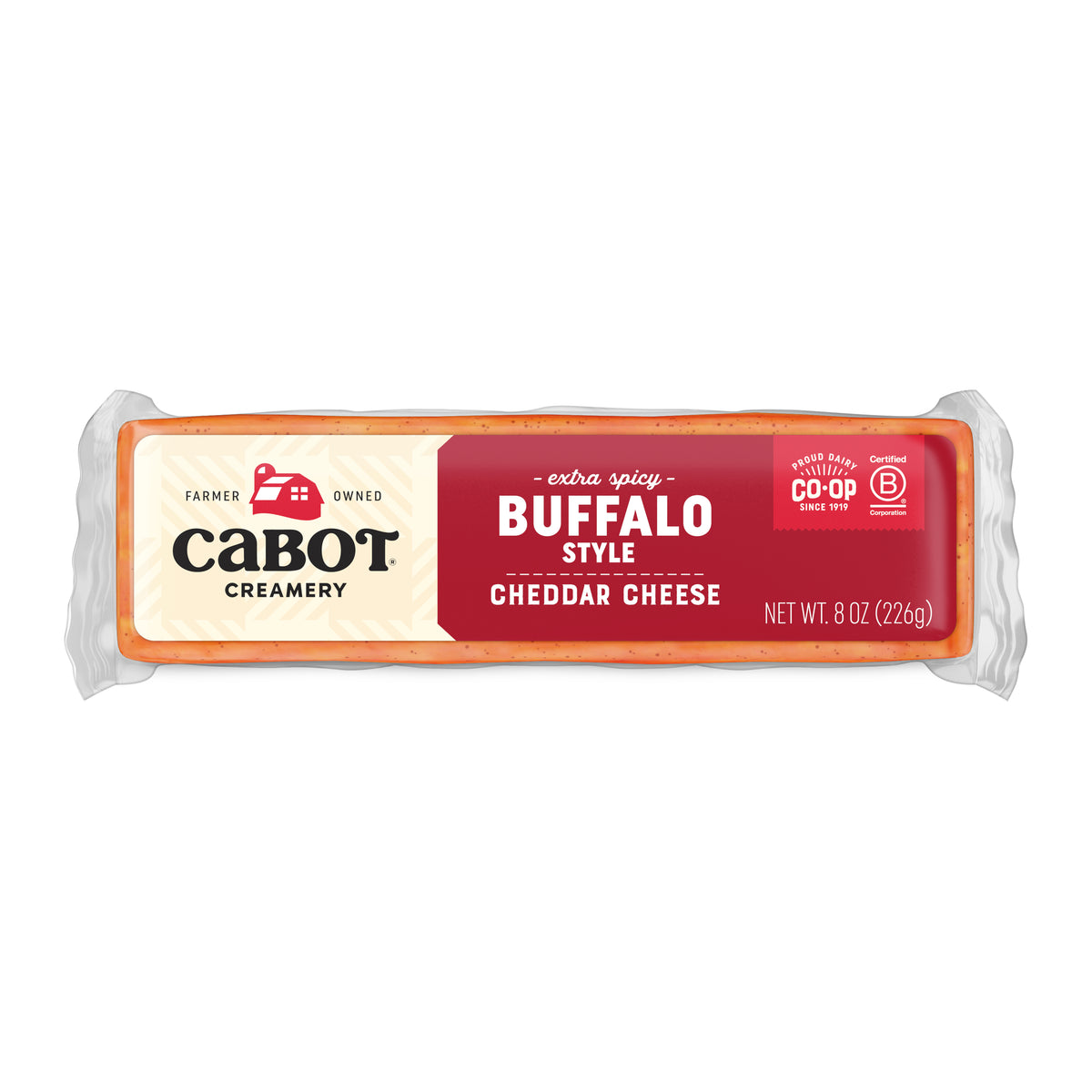 Cabot Hot Buffalo Wing Cheddar Cheese, 8oz – Agri-Mark, Inc. Corporate ...