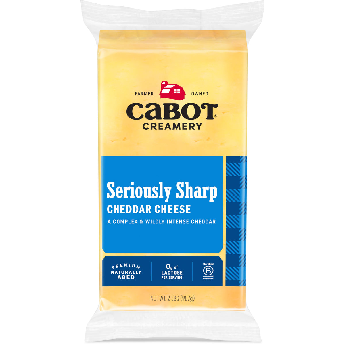 Cabot Seriously Sharp Yellow Cheddar Cheese, 2lb – Agri-Mark, Inc ...