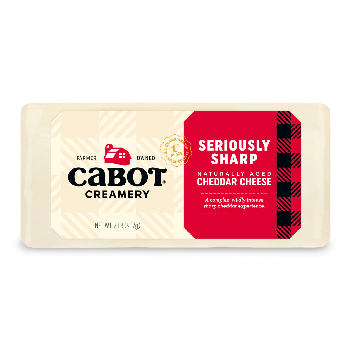 Cabot Seriously Sharp White Cheddar Brick, 2lb – Agri-Mark, Inc ...