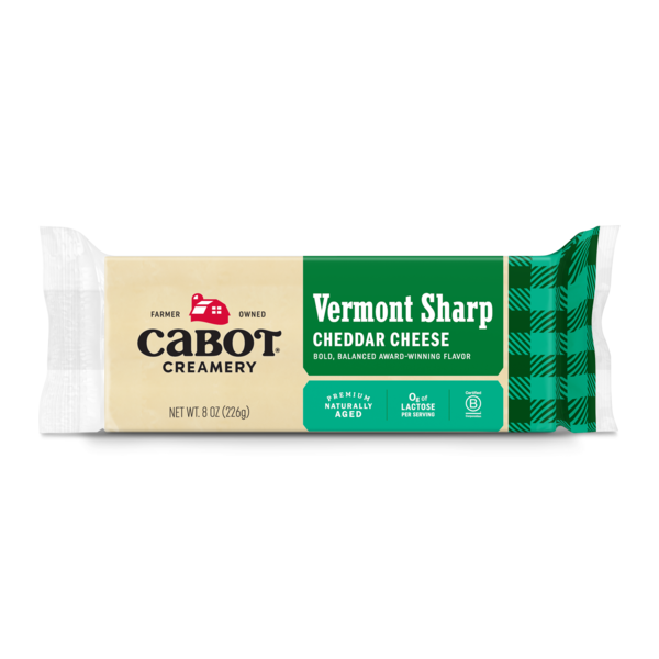 Cabot Vermont Sharp Cheddar Cheese, 8oz – Agri-Mark, Inc. Corporate ...