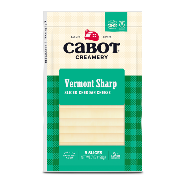 Cabot Vermont Sharp Sliced Cheddar Cheese, 7oz – Agri-Mark, Inc ...
