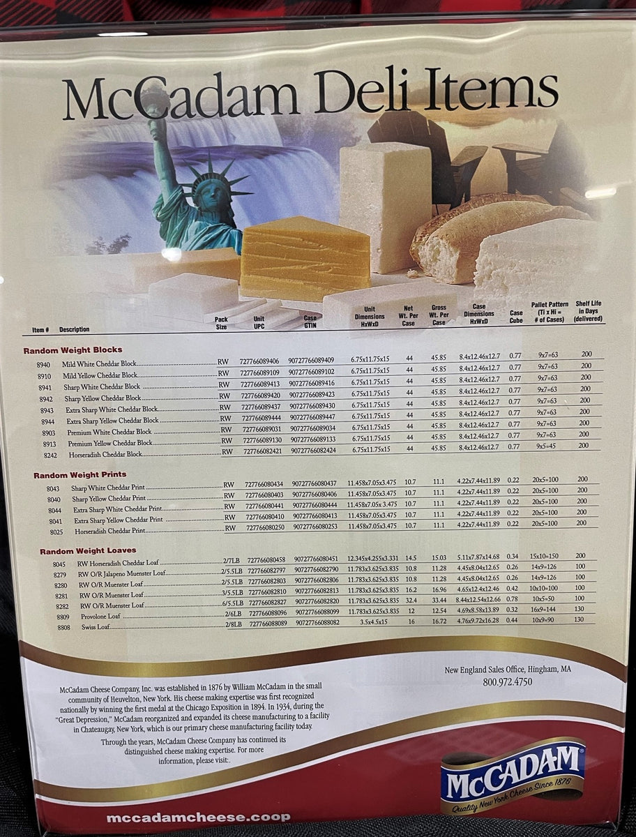 McCadam Deli Items Sell Sheet – Agri-Mark, Inc. Corporate Fulfillment